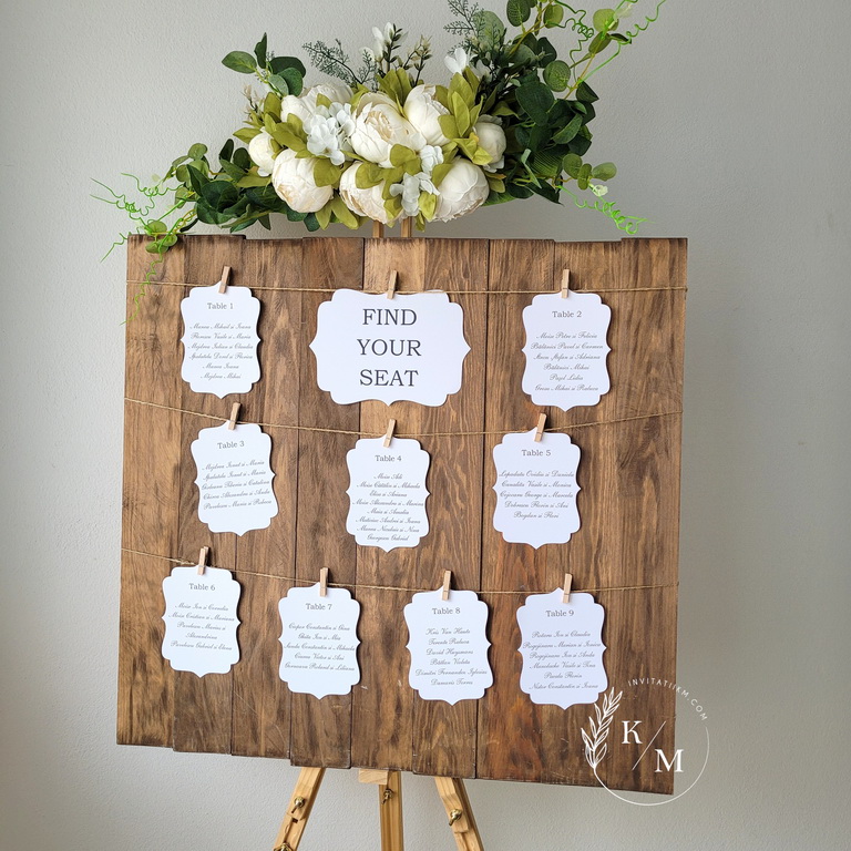 Liste asezare invitati la mese, cartonase individuale asezare invitati ...