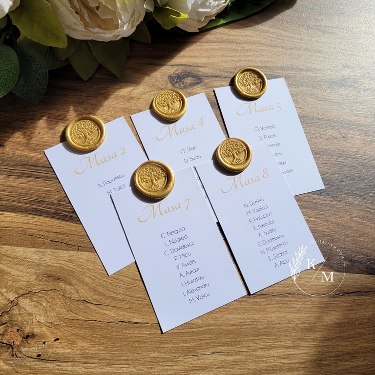 Liste asezare invitati la mese, cartonase individuale asezare invitati ...