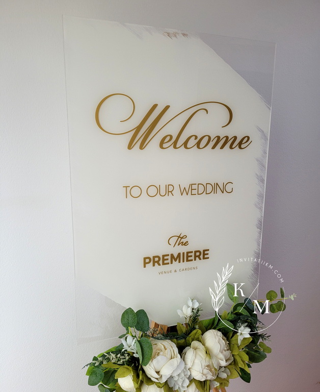 Welcome to Our Wedding – Panou intampinare invitati nunta – Invitatii K & M