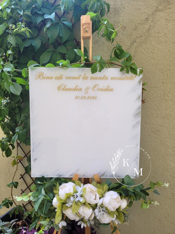 Panou pentru liste asezare invitati la nunta – Invitatii K & M